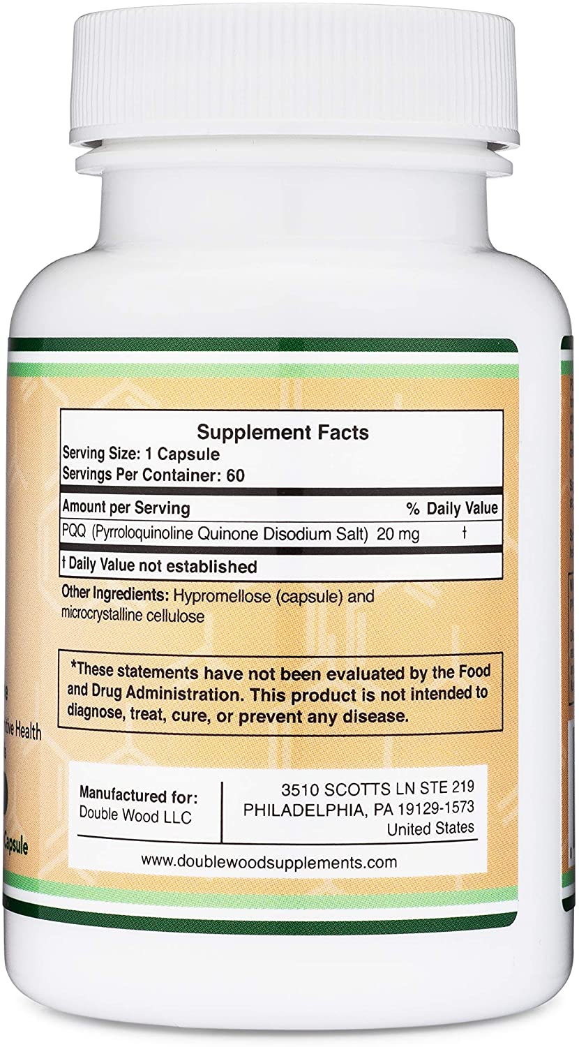 Double Wood Supplements PQQ (Pyrroloquinoline quinone) PQQ 20 มิลลิกรัม ...